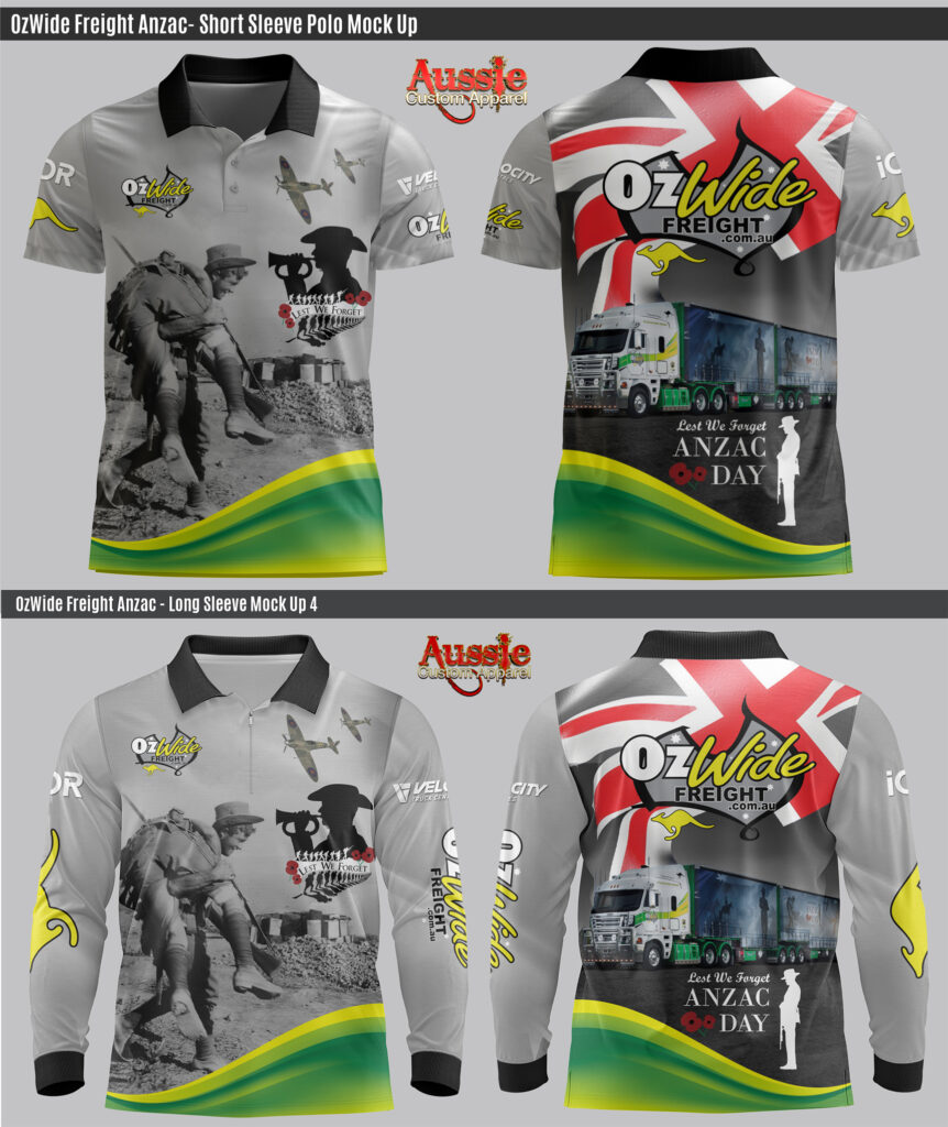 Ozwide Freight Anzac Shirt Order | Aussie Custom Apparel